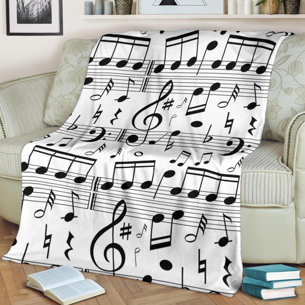 Music Notes Blanket / Music Throw Blanket / Music Fleece - Etsy