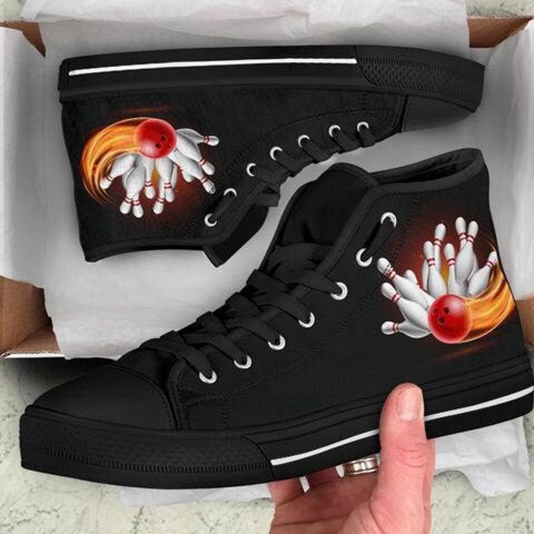 Bowling High Top Shoes / Bowling Custom Print Shoes / Bowling Sneakers ...