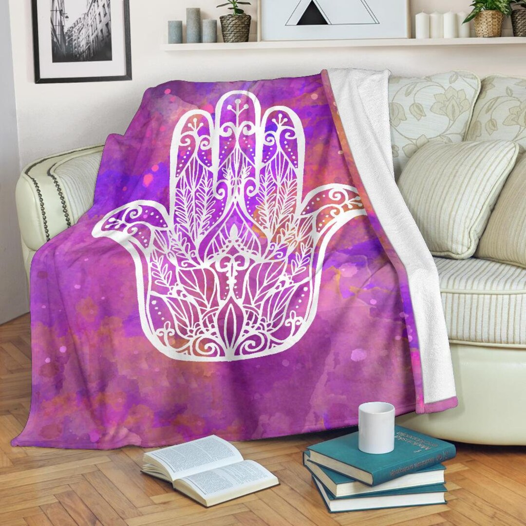 Hamsa Hand Blanket / Hamsa Hand Throw Blanket / Hamsa Hand Fleece ...