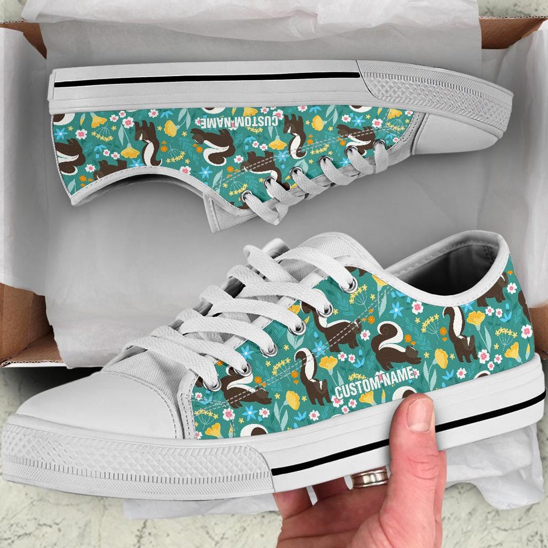 Skunk Custom Name Sneakers / Skunk Low Top Shoes / Skunk Low Top ...