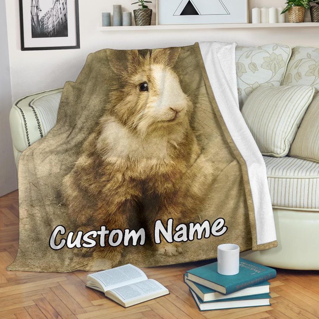 Custom Rabbit Fleece Blanket: Personalized Throw for Rabbit Lovers - Etsy