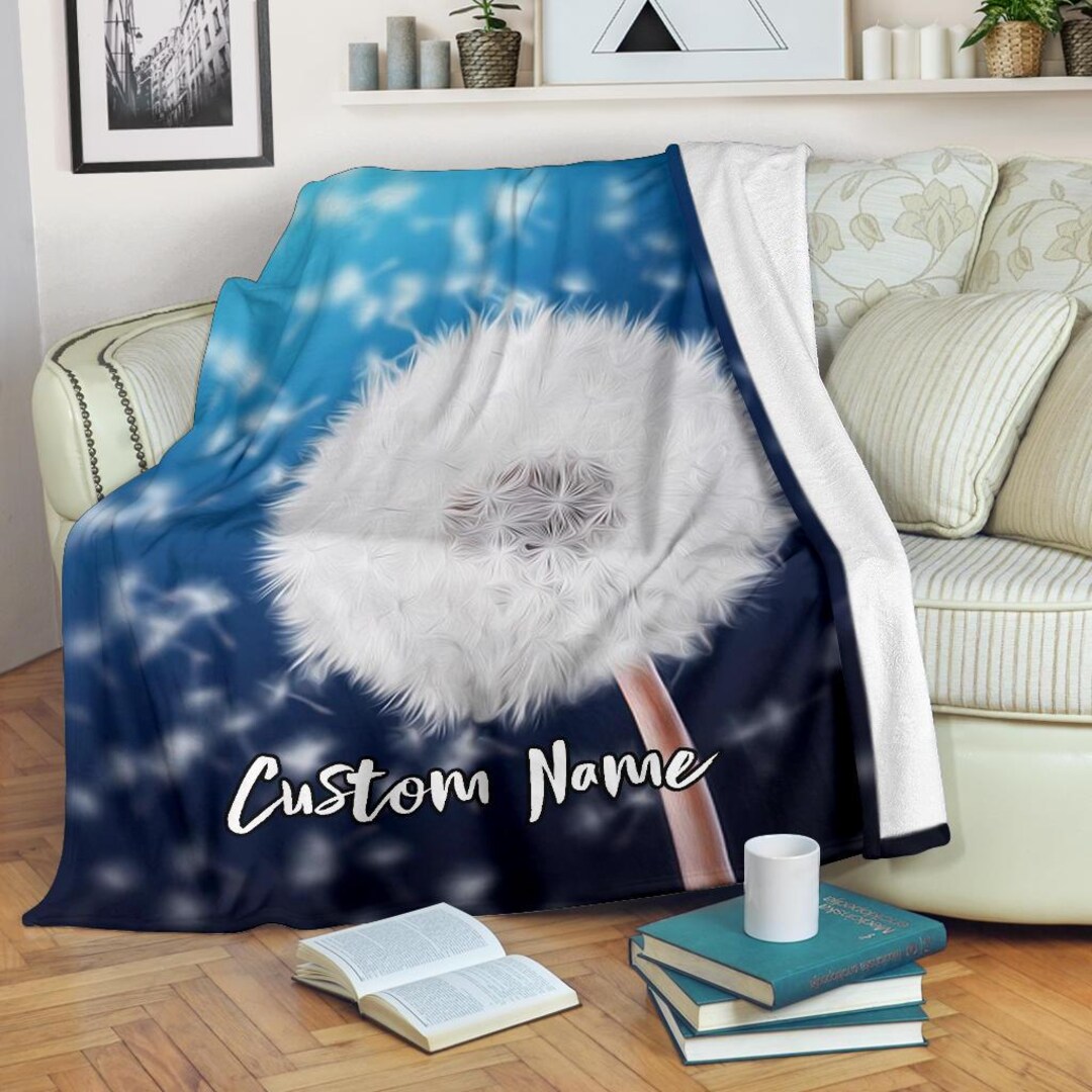Dandelion Custom Name Blanket / Dandelion Throw Blanket / Dandelion ...