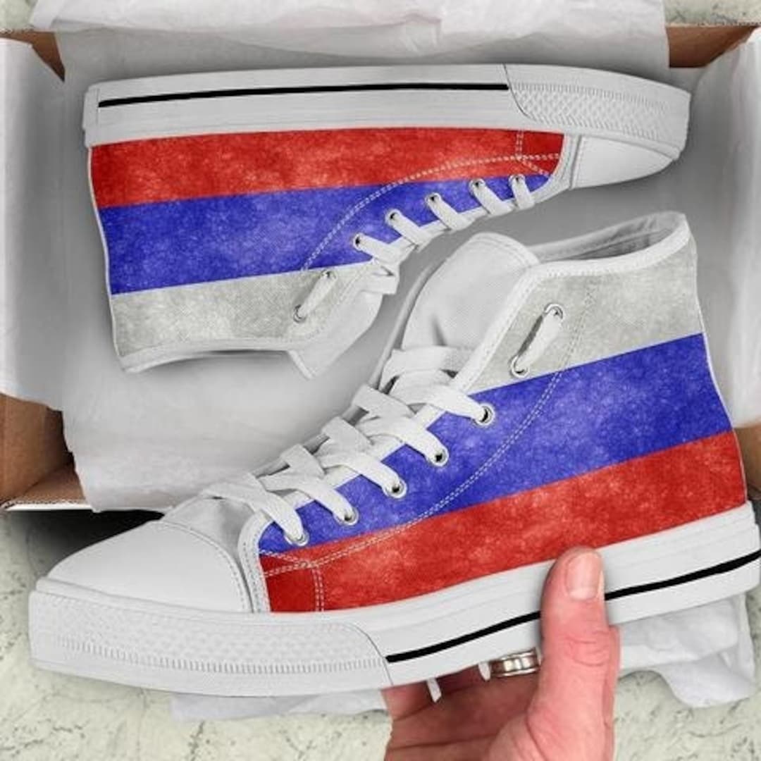 Russian Flag High Top Shoes / Russia Custom Print Shoes / - Etsy