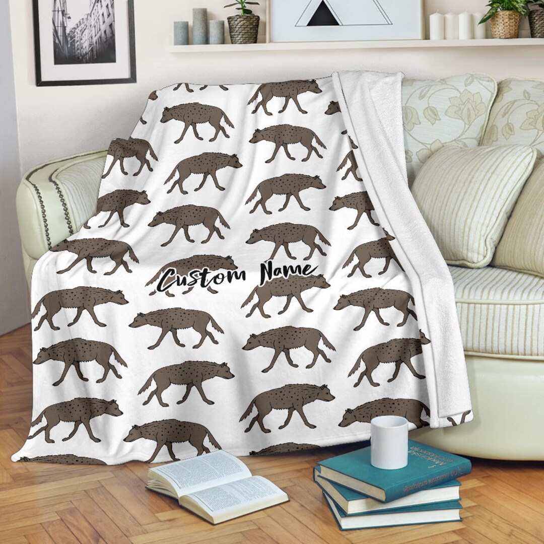 Hyena Custom Name Blanket / Hyena Throw Blanket / Hyena Fleece Blanket ...