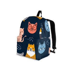 Cats Backpack for Kids and Adults / Cat Laptop Backpack / Cats Travel ...