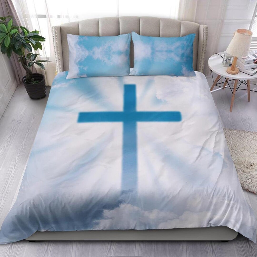 Holy Cross Duvet Cover and Pillow Covers Jesus Christ Bedding Set ...