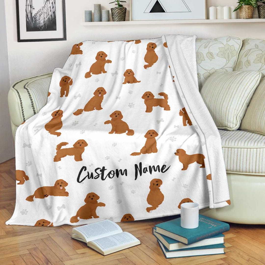Cavapoo Dog Custom Name Blanket / Cavapoo Throw Blanket / Cavapoo ...