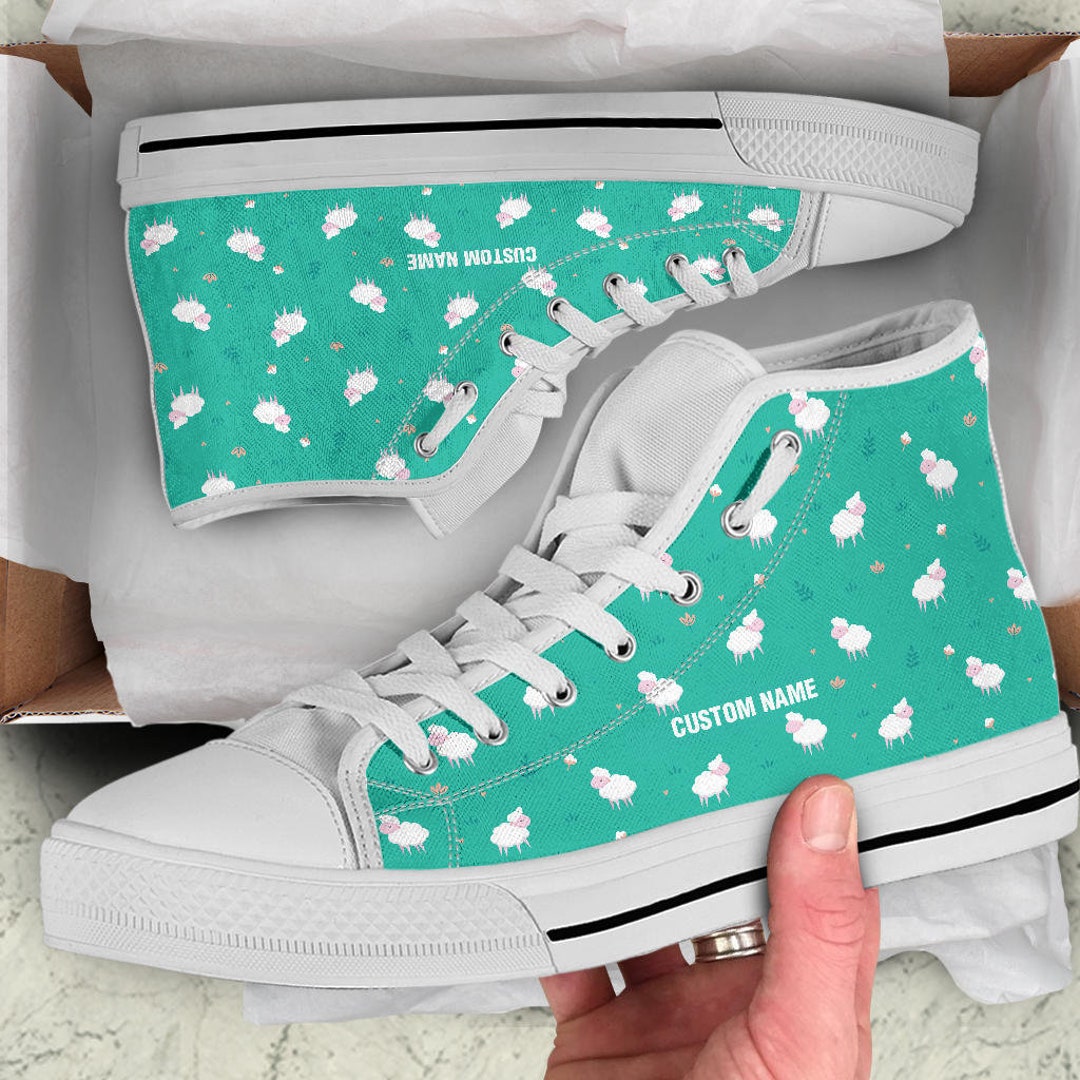 Sheep Custom Name High Top Sneakers / Sheep High Top Shoes / Sheep ...