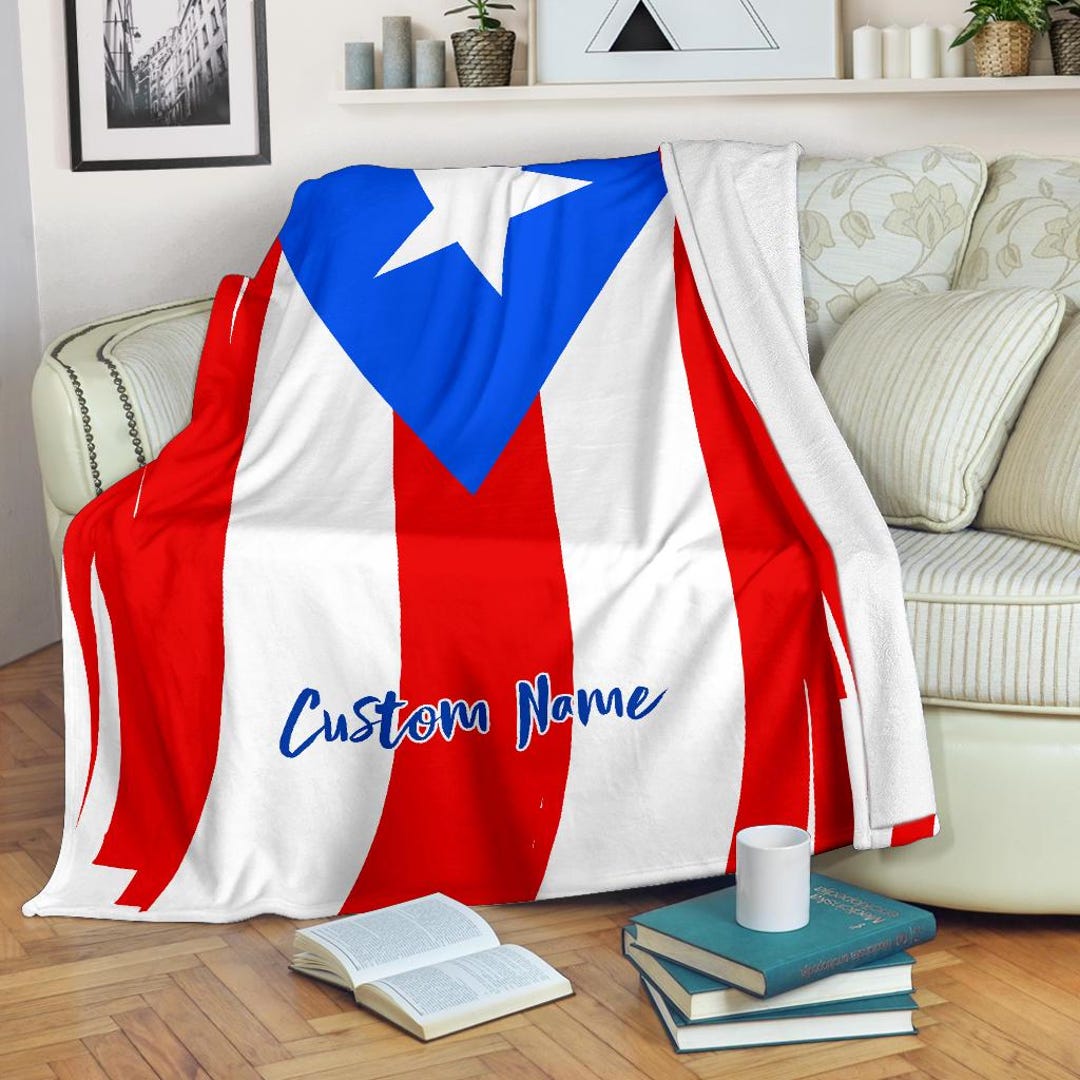 Puerto Rico Custom Name Blanket / Puerto Rico Throw Blanket / Puerto ...