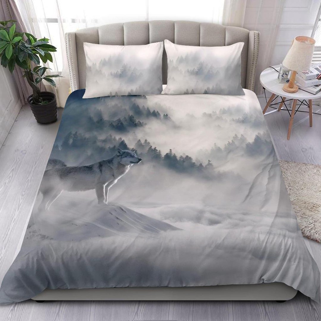 Wolf Duvet Cover and Pillow Covers - Wolf Bedding Set - Wolf Bed Cover ...