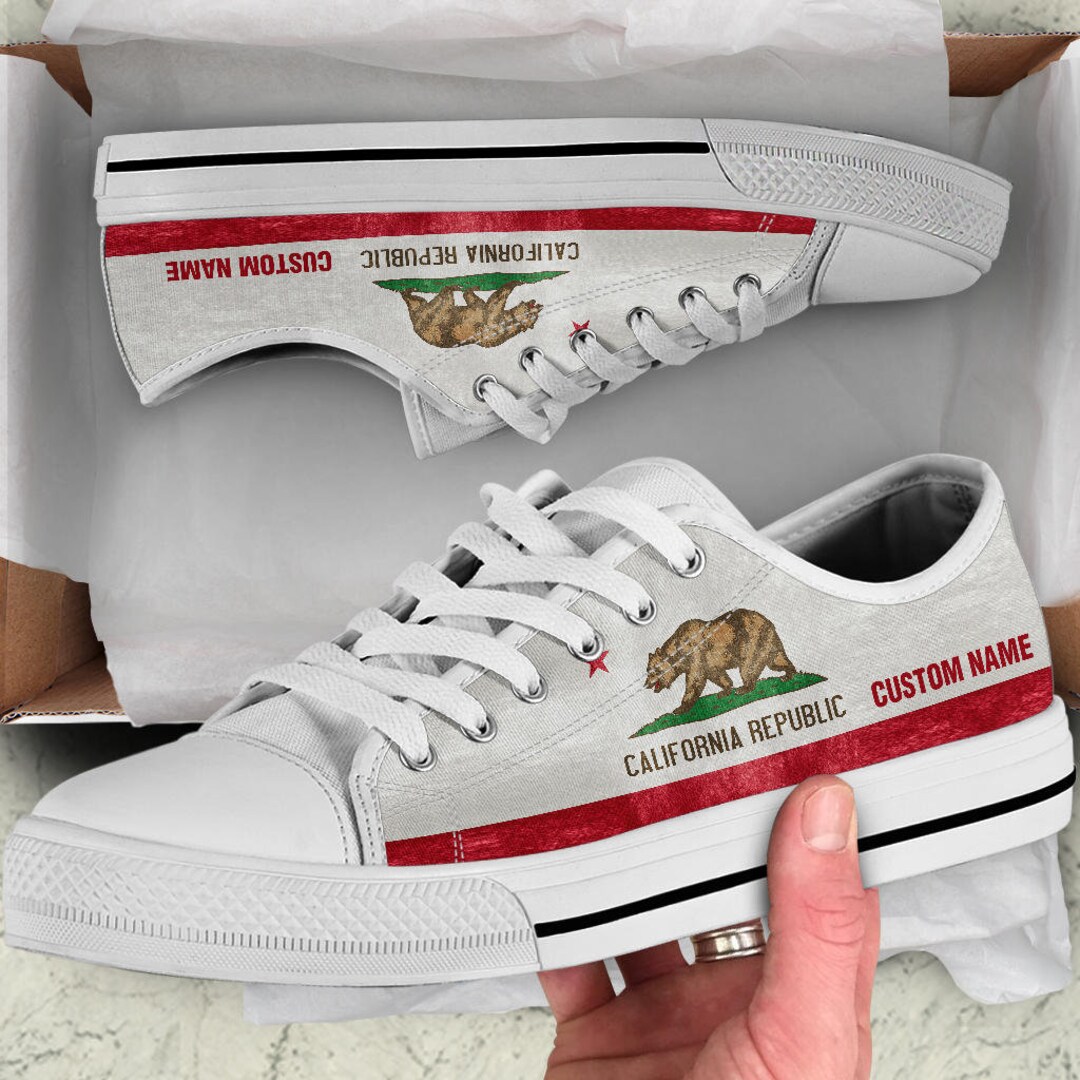 California Custom Name Sneakers / California Low Top Shoes / California ...
