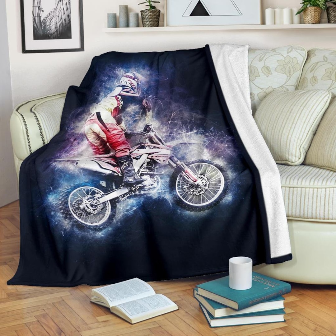 Motorbike Blanket / Motorcycle Throw Blanket / Motorbike Fleece Blanket ...