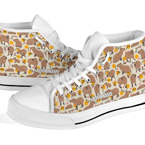 Custom Name Capybara High Top Sneakers: Personalized Print Shoes - Etsy