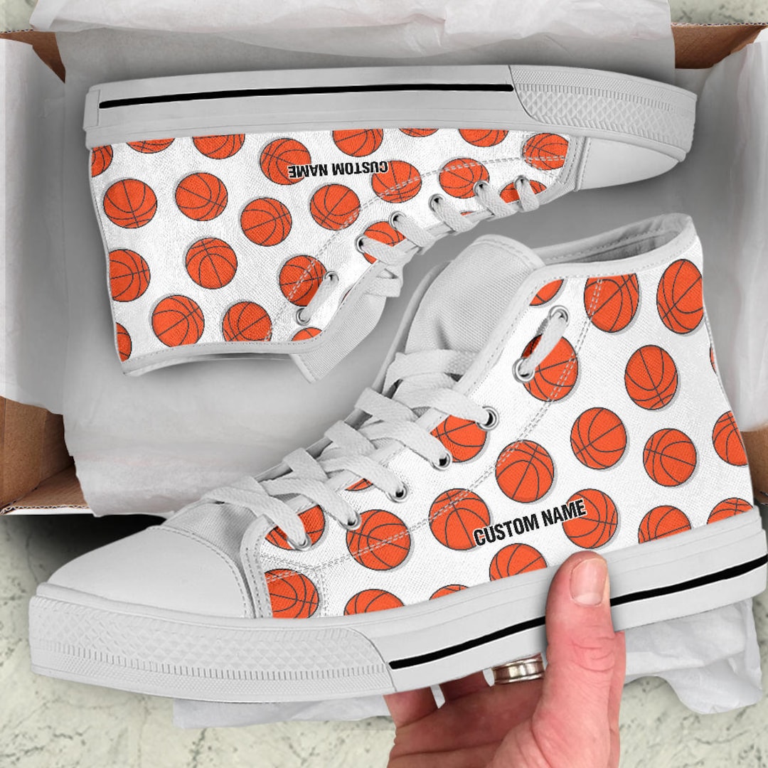 Basketball Custom Name High Top Shoes / Basketball Theme Sneakers ...