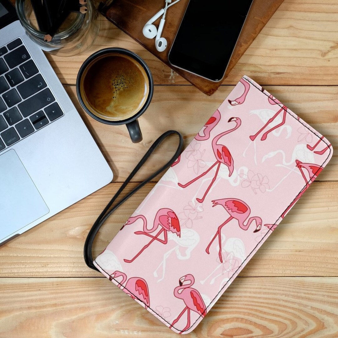 Flamingo Women's Clutch Purse Wallet Wristlet / Zipper Wallet Clutch ...