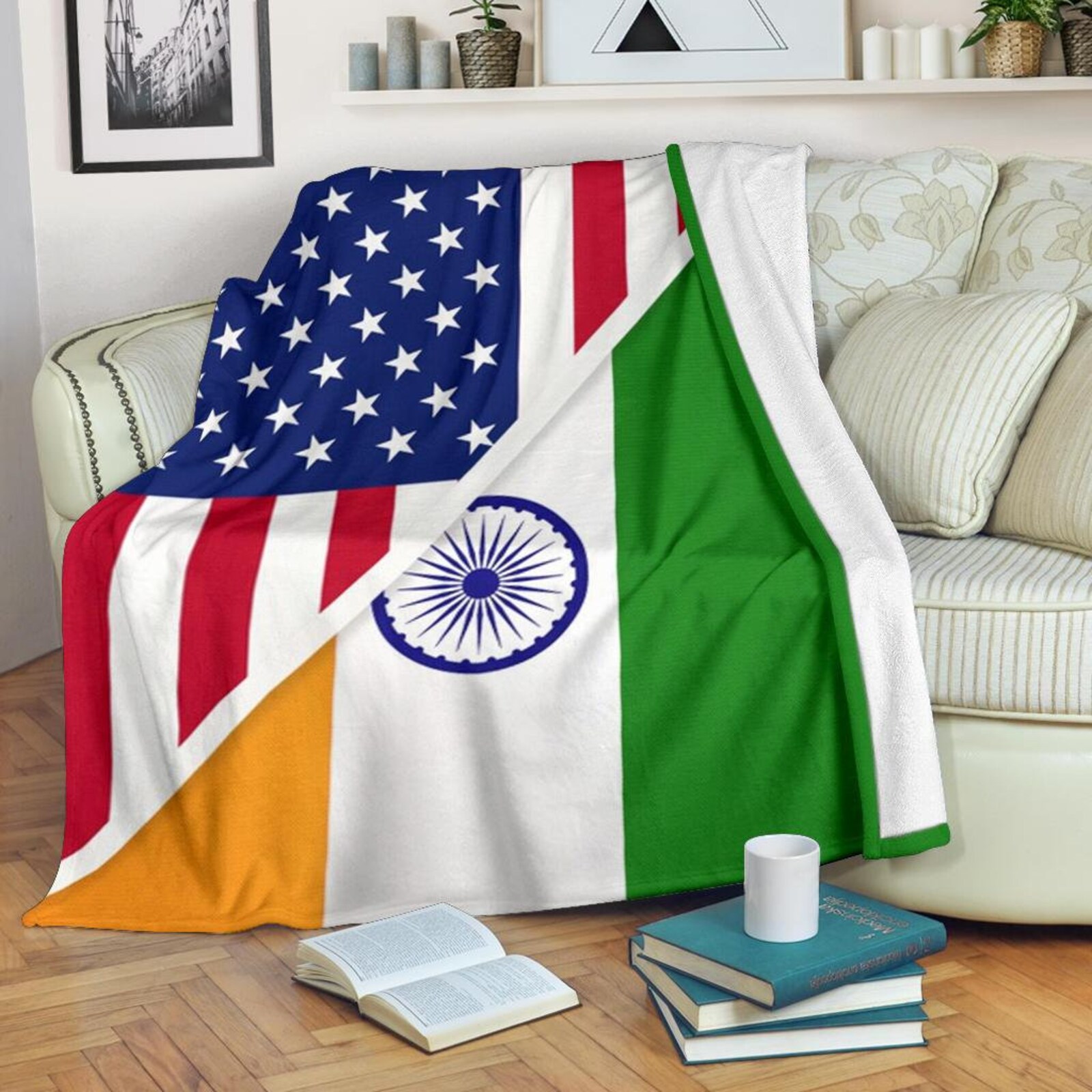 USA India Blanket / USA India Throw blanket / USA India Fleece blanket ...