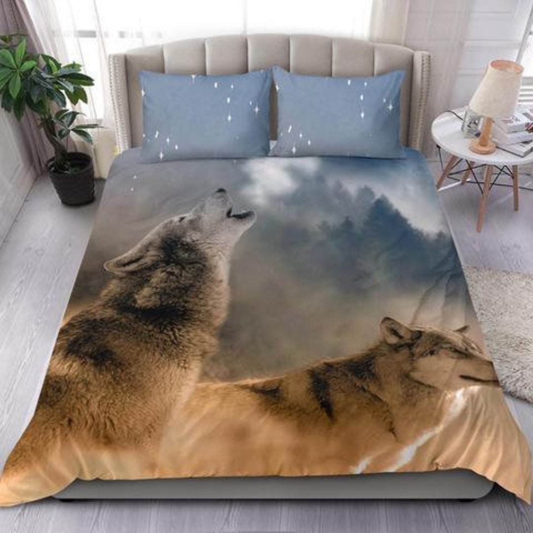 Wolf Duvet Cover and Pillow Covers Wolves Bedding Set - Etsy