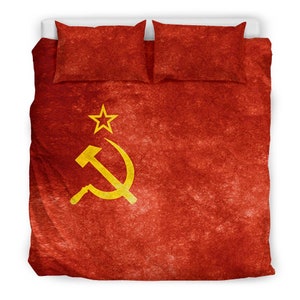 Soviet Union Duvet Cover and Pillow Covers - USSR Bedding Set - Old ...
