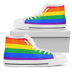 LGBT Flag High Top Shoes / LGBT Custom Print Shoes / LGBT High Top ...