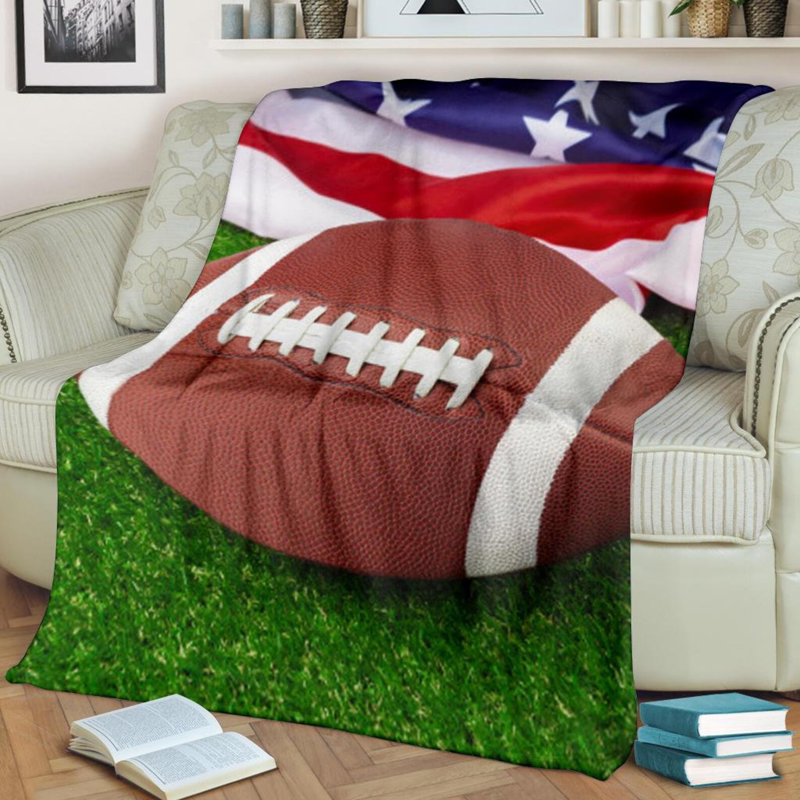 American Football Blanket / Rugby Throw Blanket / American | Etsy