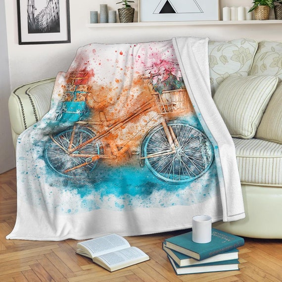 Bicycle Blanket / Bicycle Throw Blanket / Bicycle Fleece - Etsy Australia