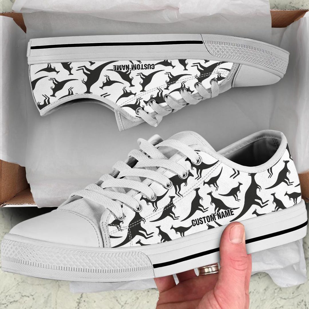 Kangaroo Custom Name Sneakers / Kangaroo Low Top Shoes / Kangaroo Low ...