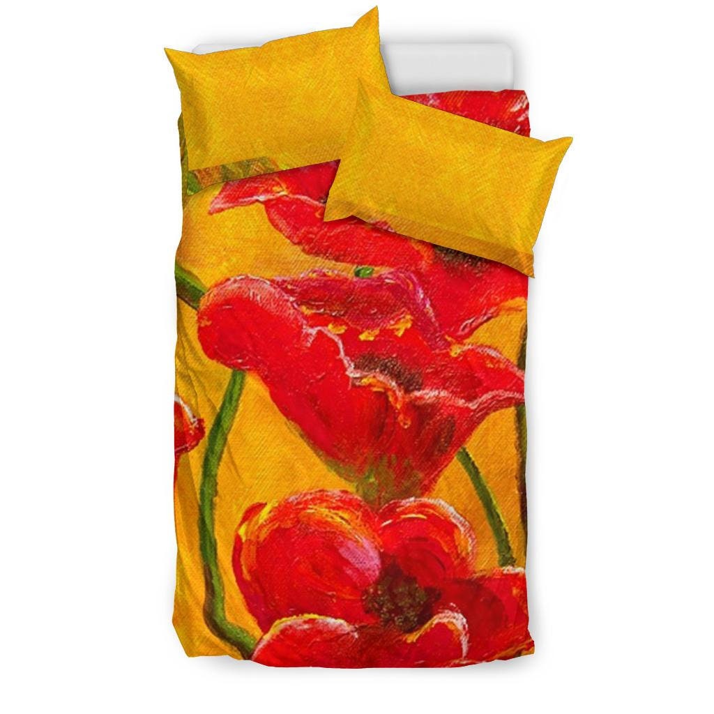 Poppies Duvet Cover and Pillow Covers Poppies Bedding Set - Etsy
