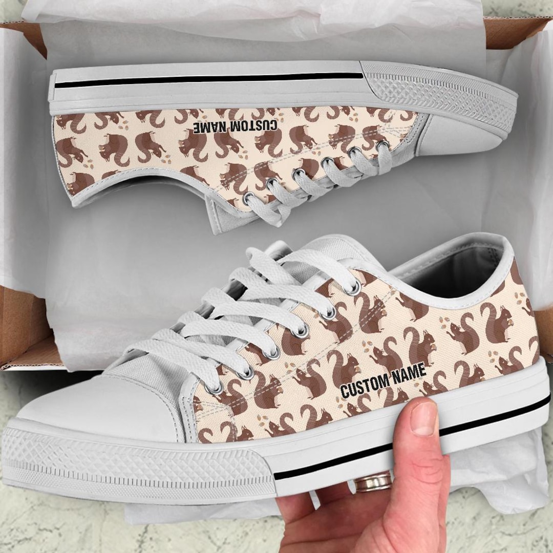 Squirrel Custom Name Sneakers / Squirrel Low Top Shoes / Squirrel Low ...