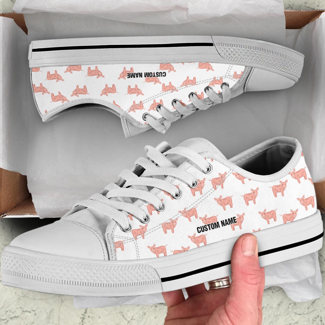 Pig Custom Name Sneakers / Pig Low Top Shoes / Pig Low Top Sneakers ...