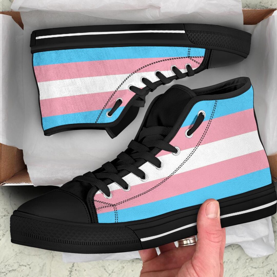 Transgender High Top Shoes / Transgender Custom Print Trainers Shoes ...