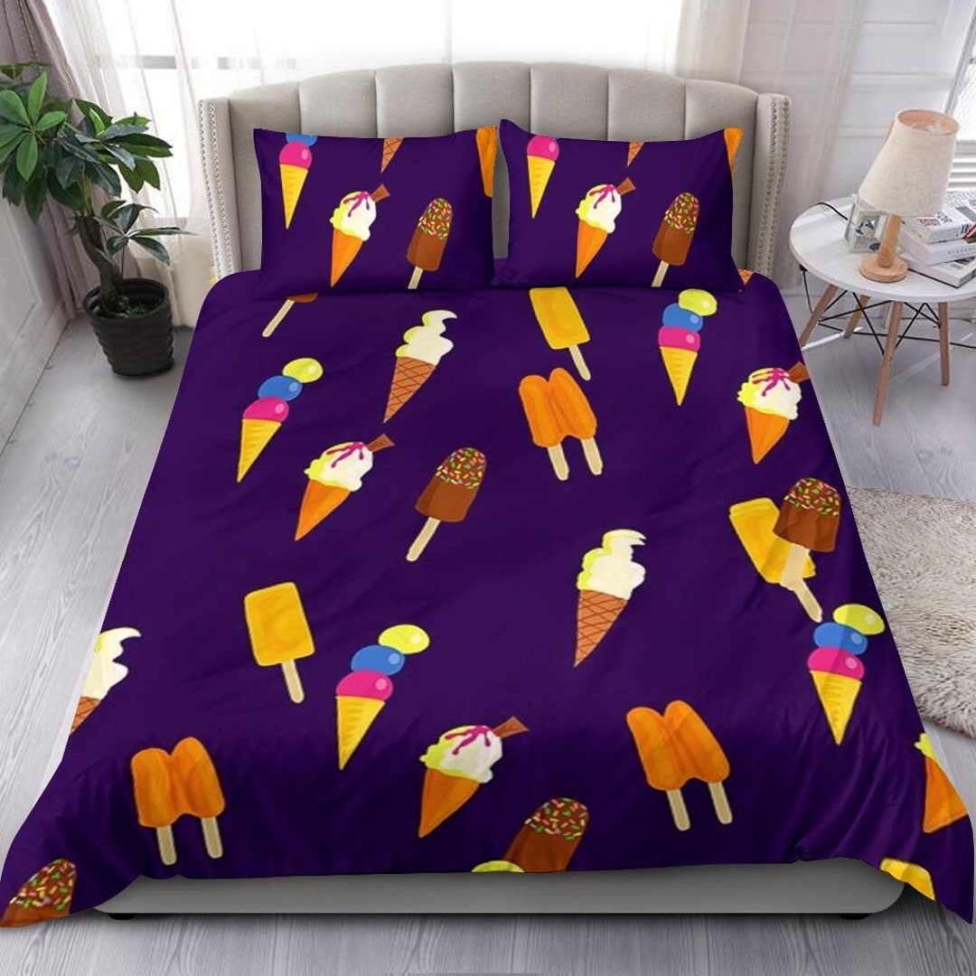 Ice Cream Duvet Cover and Pillow Covers Ice Cream Bedding Set Ice Cream ...