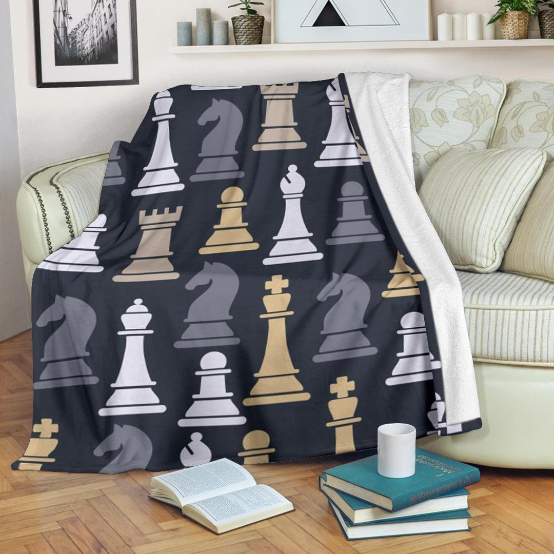 Chess Fleece Throw Blanket: Cozy Suede Polyester Print - Etsy