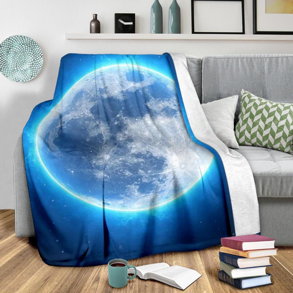 Full Moon Blanket / Moon Throw Blanket / Moon Fleece Blanket / | Etsy