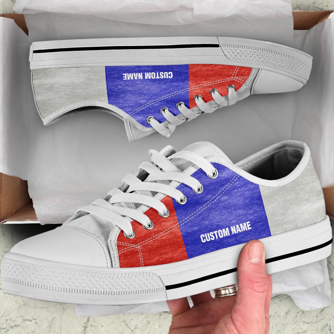Russian Flag Custom Name Sneakers / Russia Low Top Shoes / Russia Low ...