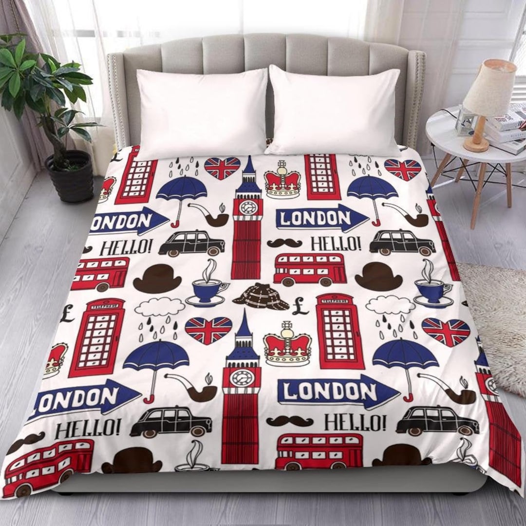 London Duvet Cover Set: British Bedding, Handcrafted - Etsy