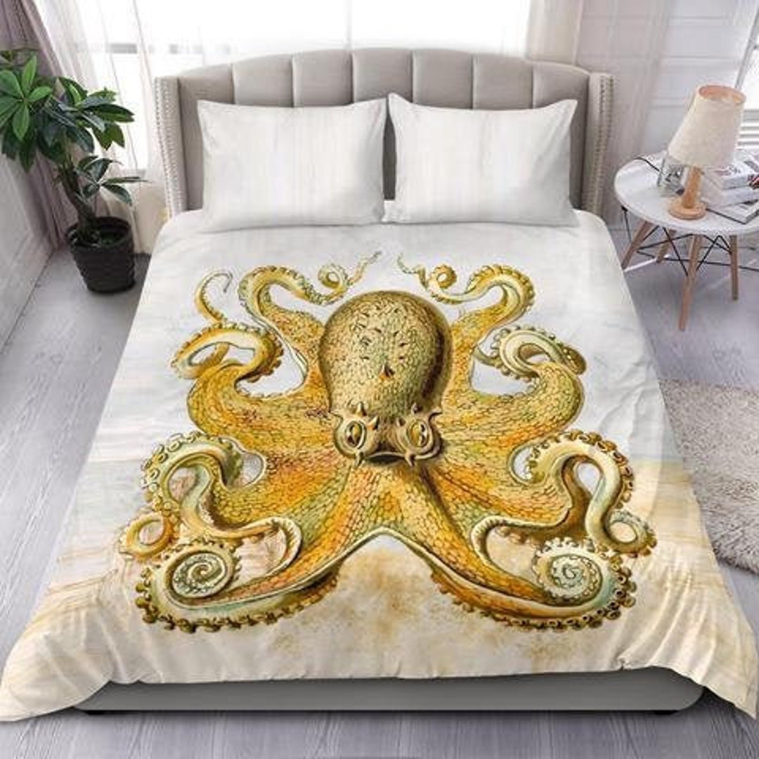 Octopus Duvet Cover and Pillow Covers Octopus Bedding Set - Etsy