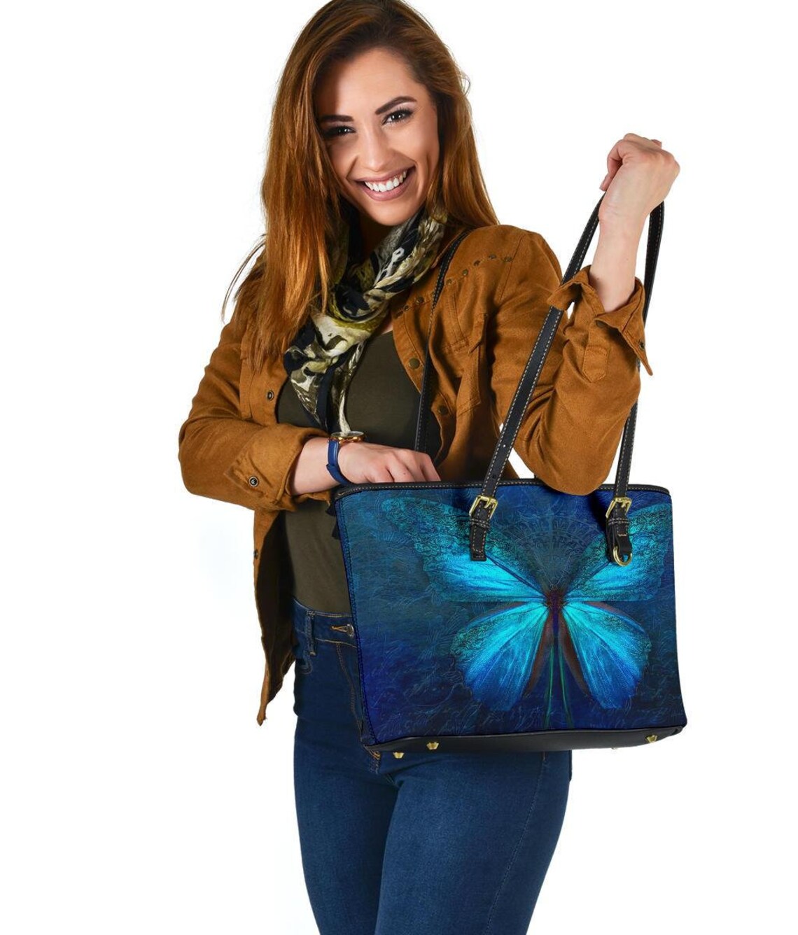 Butterfly Handbag Leather Tote Bag Double-sided Print for Her - Etsy