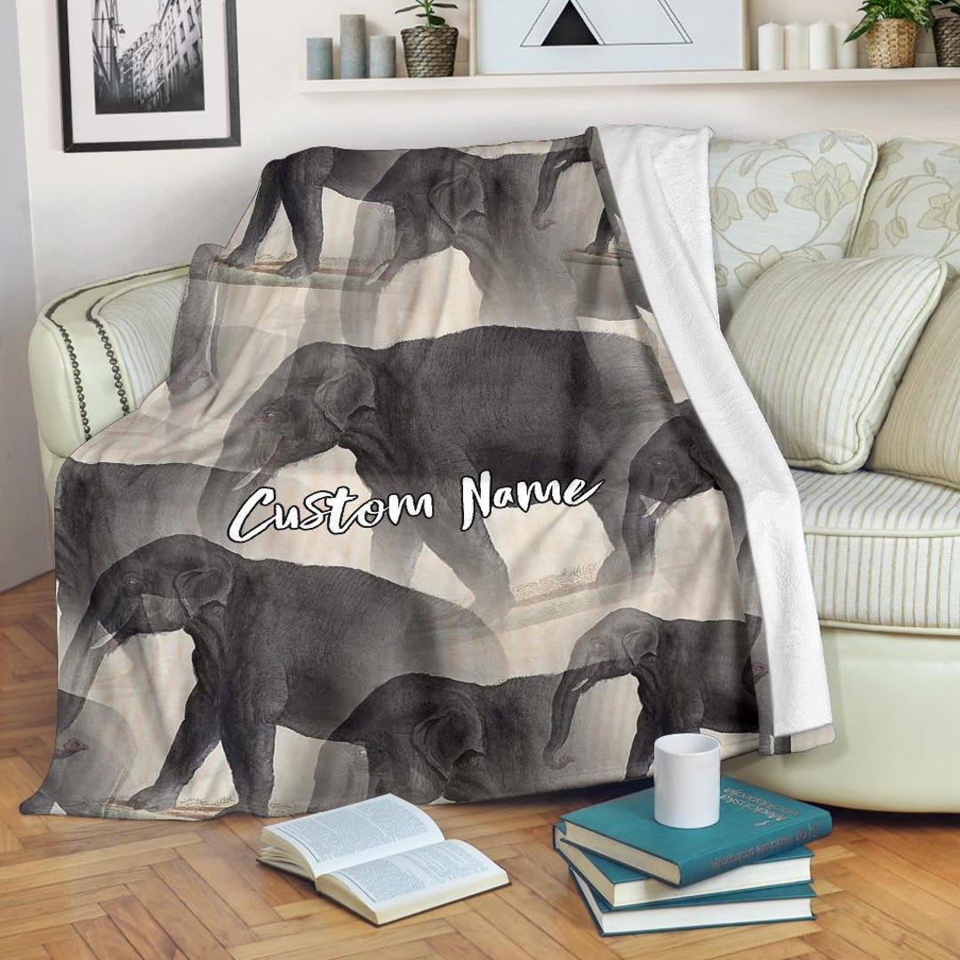 Elephants Custom Name Blanket / Elephants Throw Blanket / Elephants ...