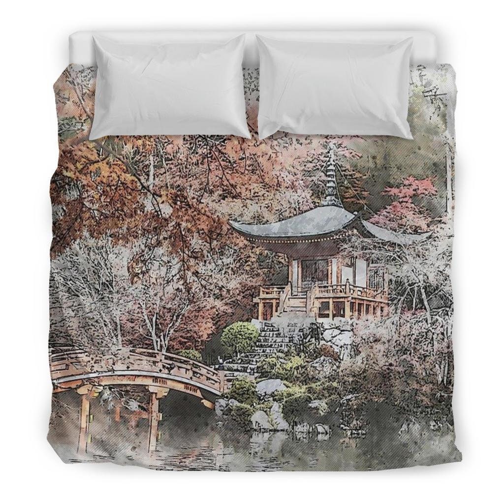 Kyoto Duvet Cover and Pillow Covers Japan Bedding Set - Etsy