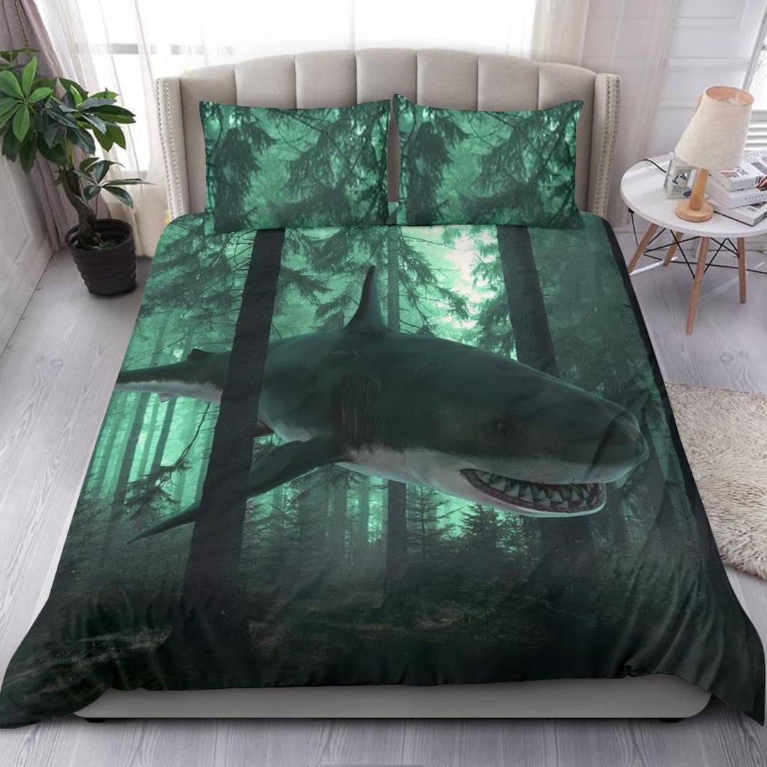Shark Duvet Cover and Pillow Covers - Shark Bedding Set - Shark Bed ...