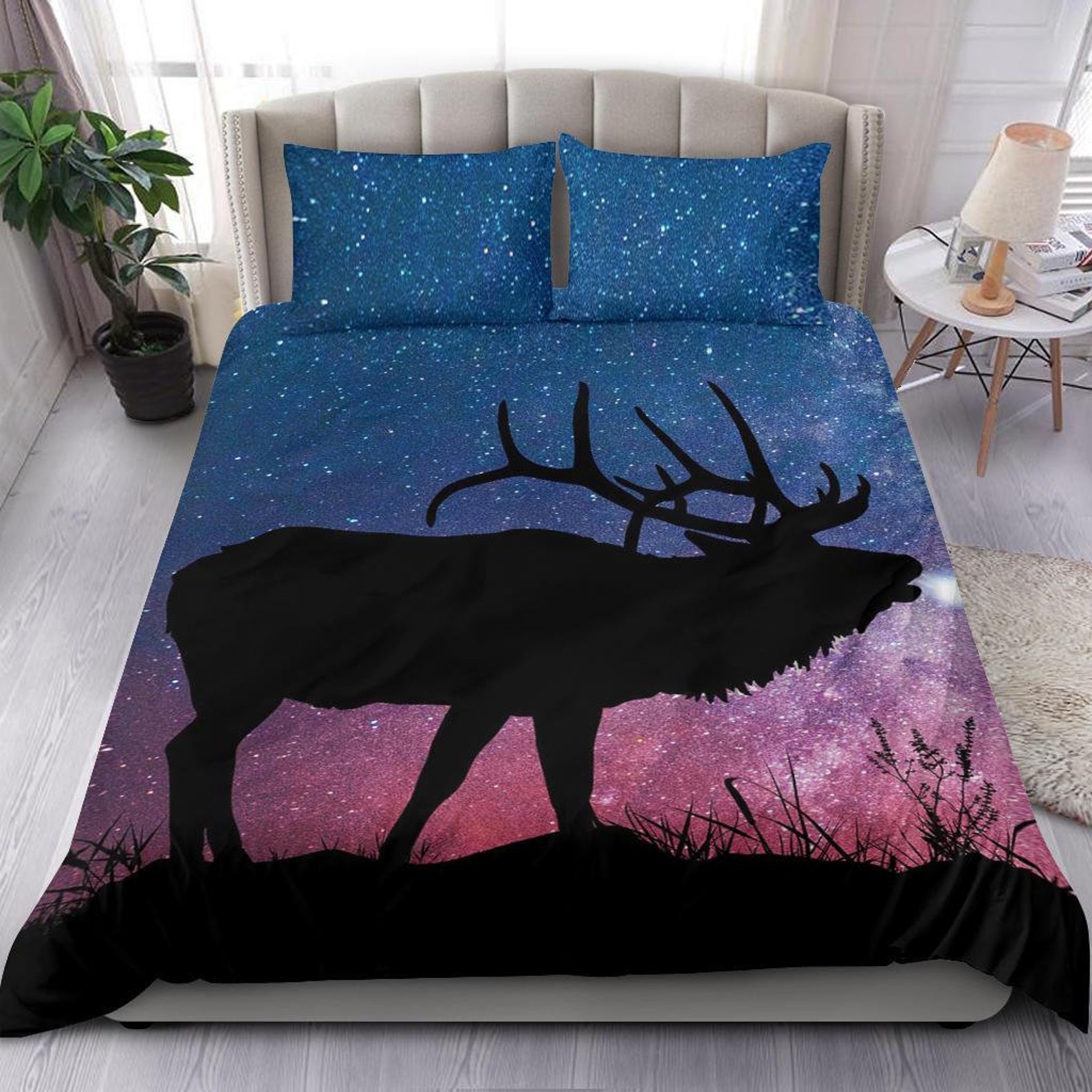Elk Duvet Cover and Pillow Covers Elk Bedding Set Elk Bed - Etsy