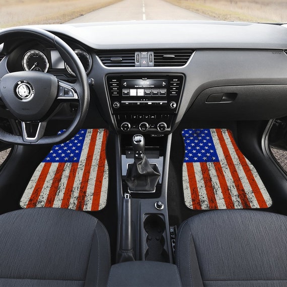 USA Flag Car Mats American Flag Car Mats USA Flag Front Car Mats USA Tattered Flag Car Accessories Etsy
