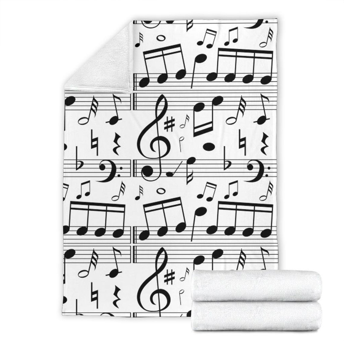 Music Notes Blanket / Music Throw Blanket / Music Fleece - Etsy