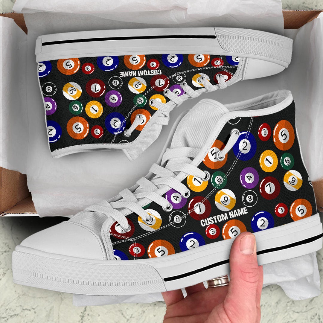 Billiard Custom Name High Top Sneakers / Billiard Custom Print Trainers ...