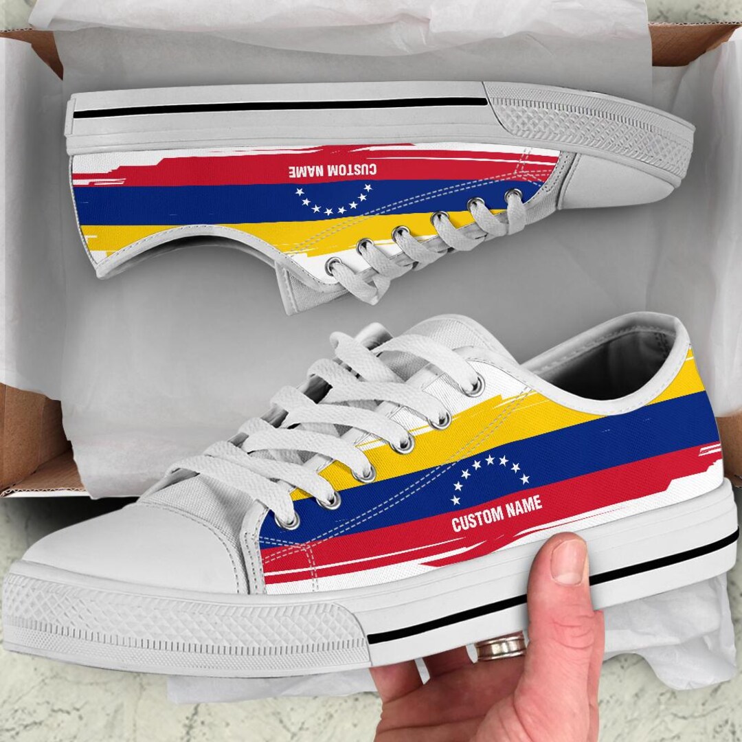 Venezuela Flag Custom Name Sneakers / Venezuela Low Top Shoes ...
