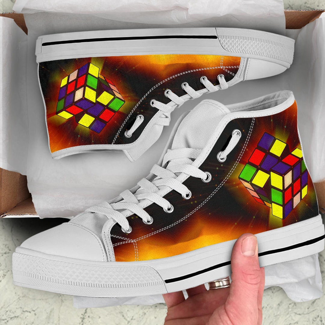 Rubik's Cube High Top Sneakers / Rubik's Cube High Top Shoes / Magic ...