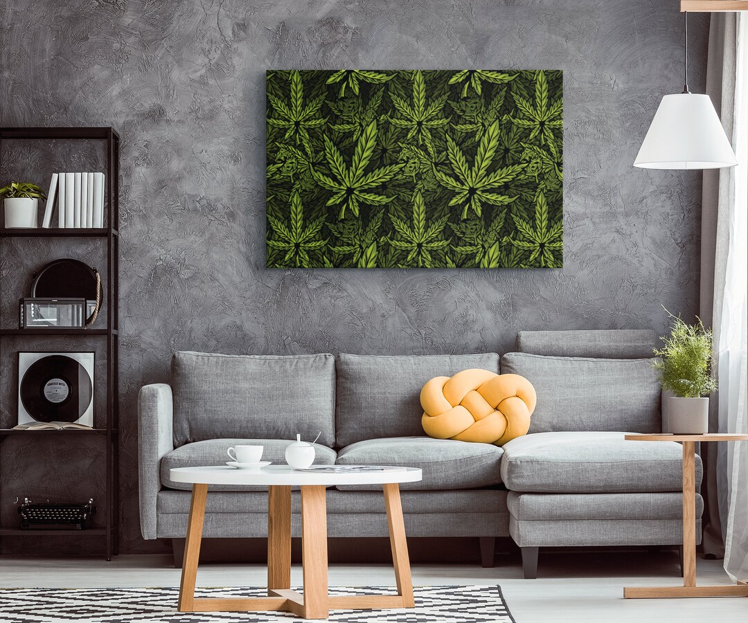 Marijuana Framed Canvas Print Home Artwork Decoration Marijuana Wall ...