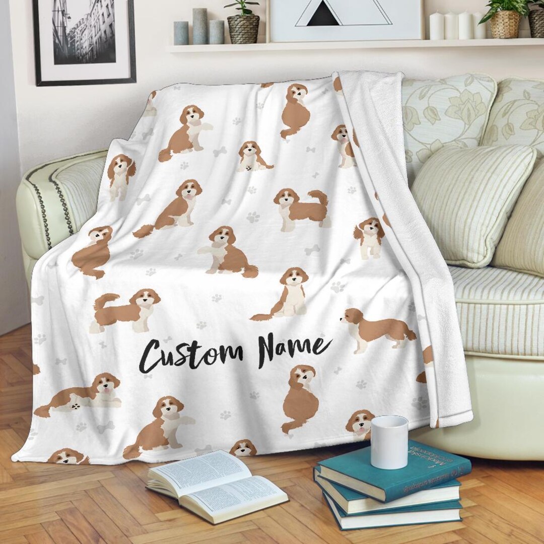 Cavapoo Dog Custom Name Blanket / Cavapoo Throw Blanket / Cavapoo ...