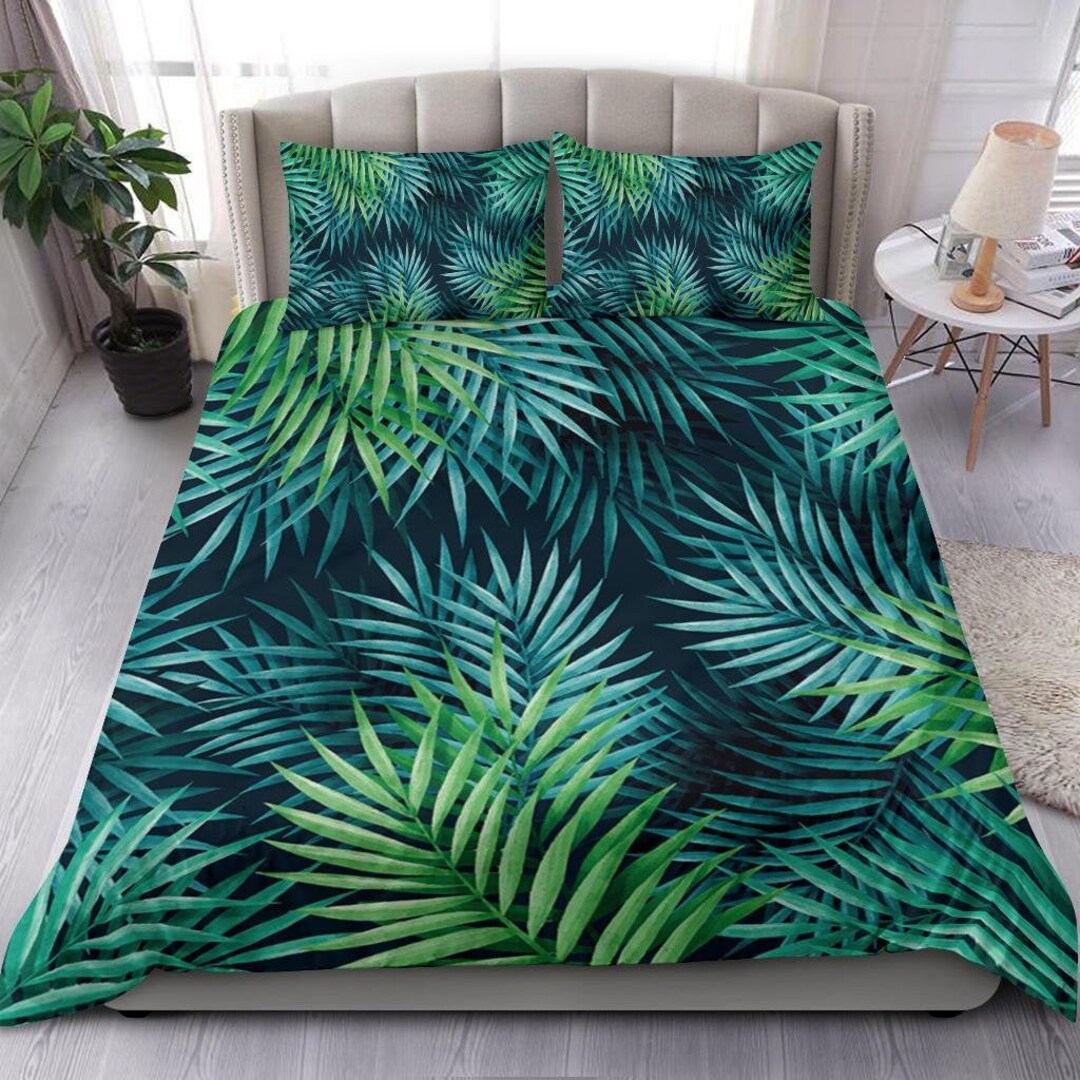 Tropical Duvet Cover and Pillow Covers - Tropical Bedding Set ...