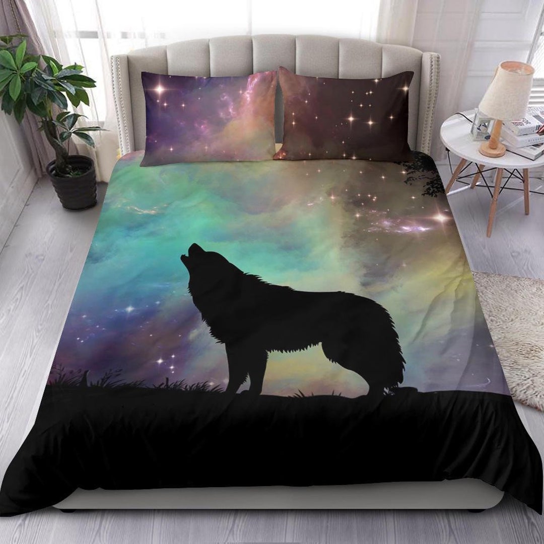 Wolf Duvet Cover and Pillow Covers Wolf Bedding Set Wolf Bed Cover - Etsy